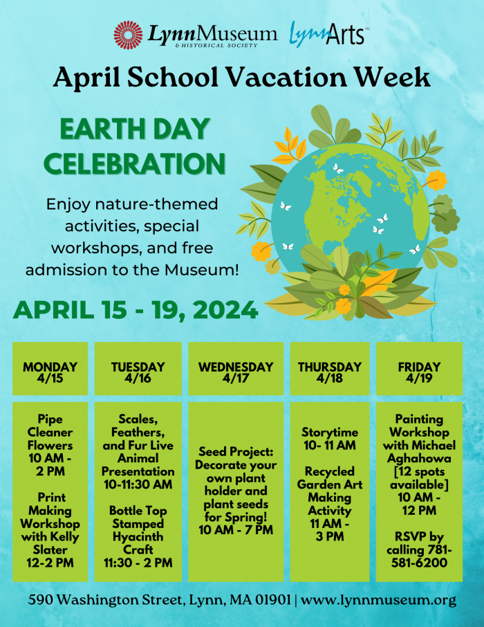April School Vacation Week: Earth Day Celebration (April 15-19) – Lynn ...